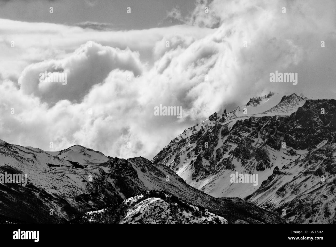 Patagonia mountain landscape Black and White Stock Photos & Images - Alamy