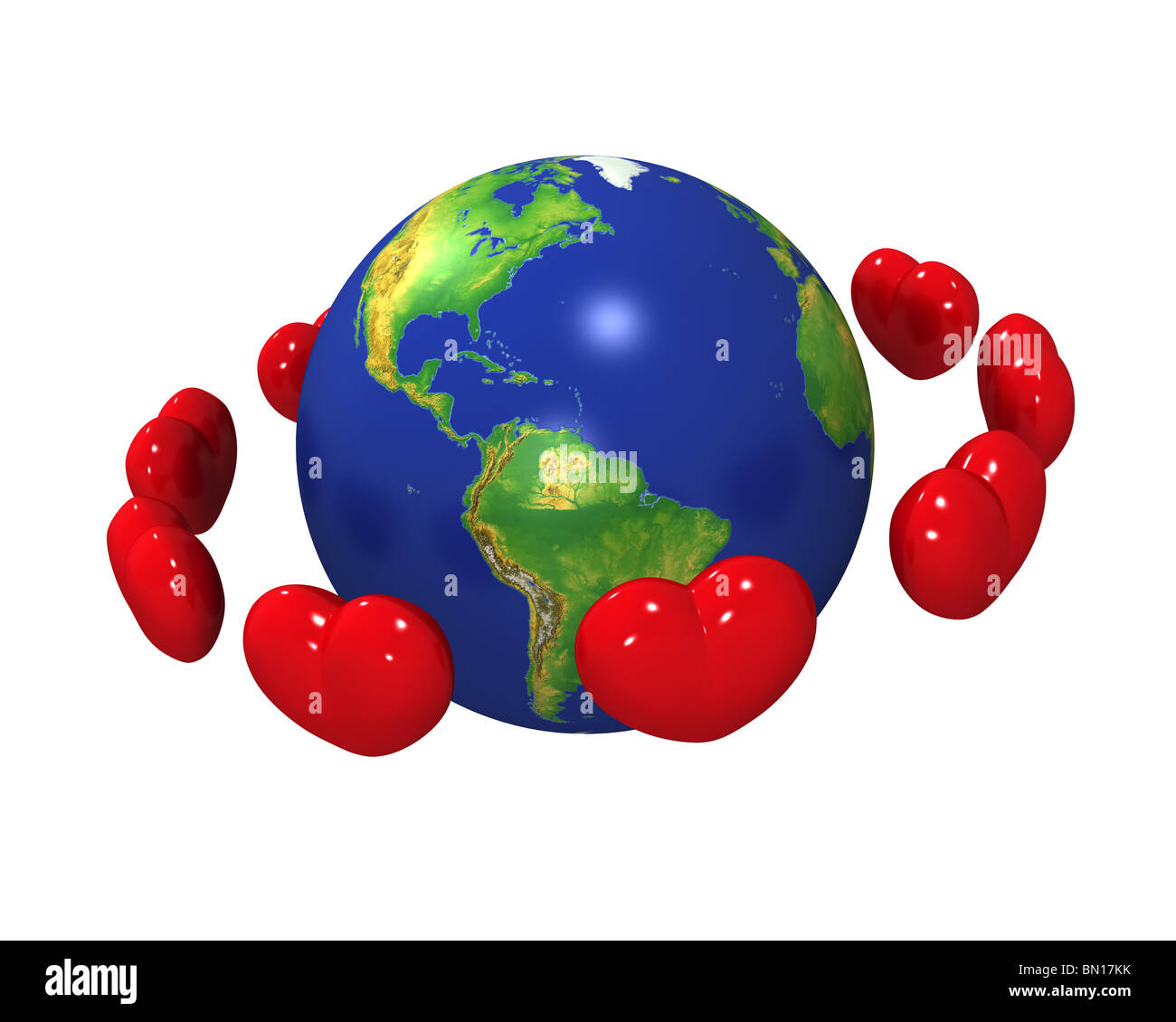 Hearts around world hi-res stock photography and images - Alamy