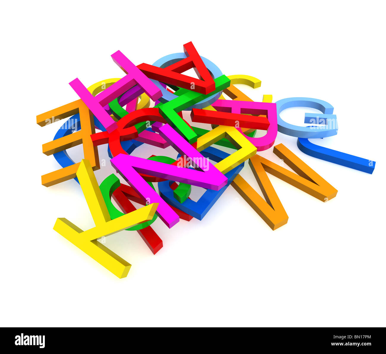 Three-dimensional model - all letters of the latin alphabet Stock Photo ...