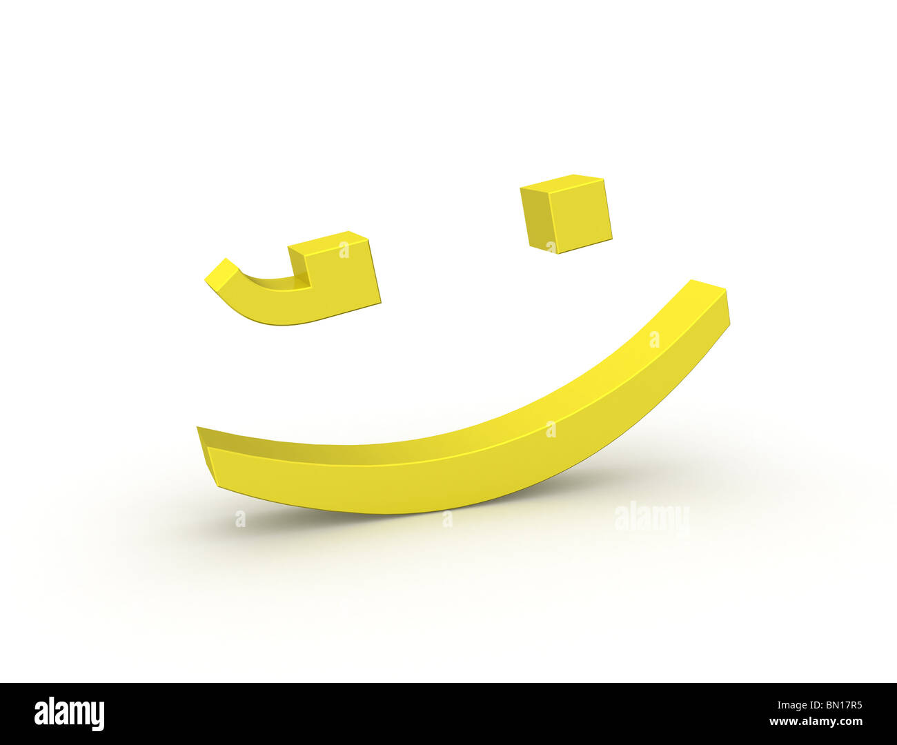 Three-dimensional model of a symbol "smile" from punctuation marks ...