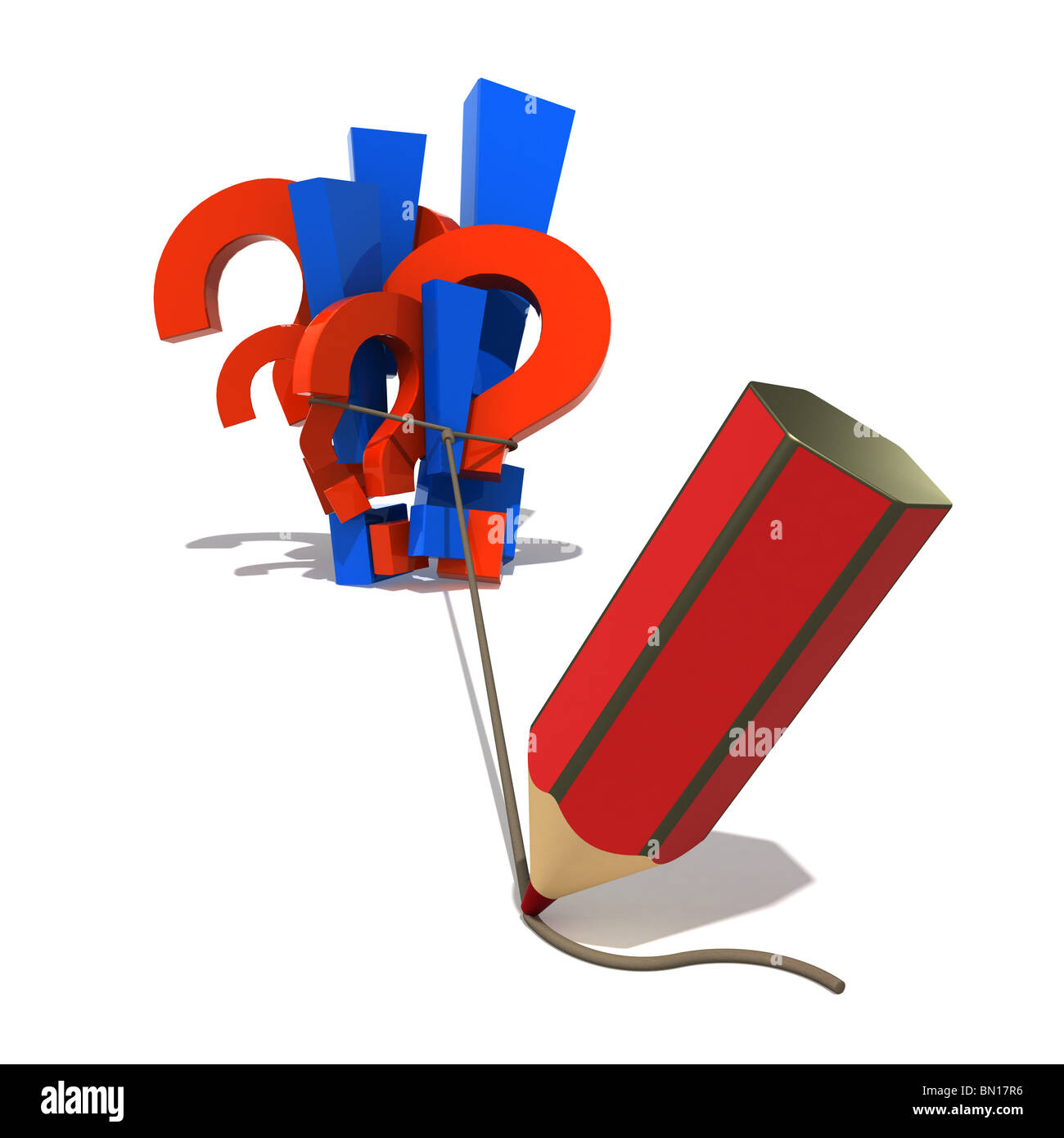 Three-dimensional model of a pencil. It holds symbols in a loop. A ...