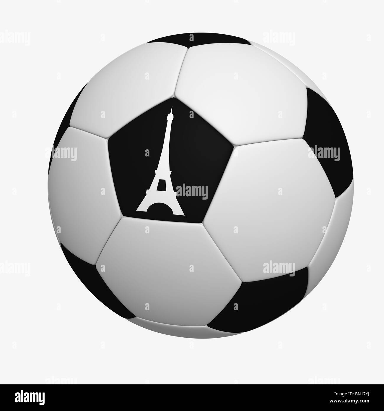 Three-dimensional model - a football with gold pentagons Stock Photo ...