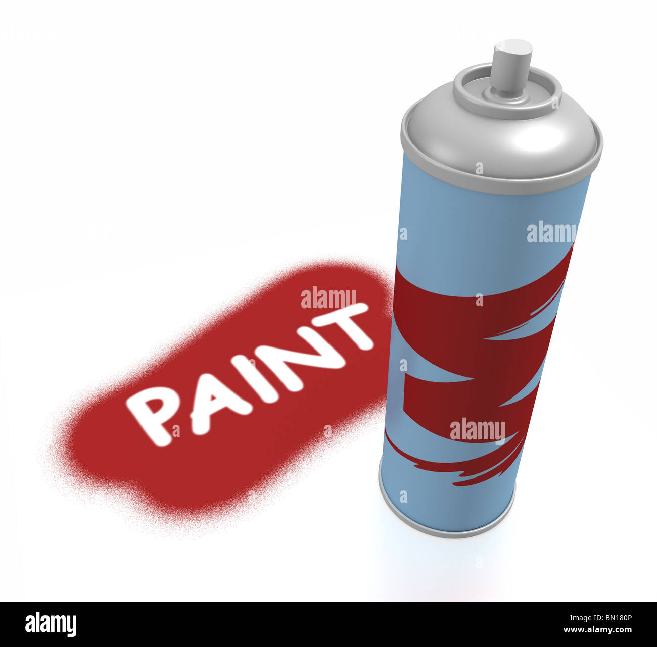 Three-dimensional model of a cylinder with a paint. Beside a stain of a ...