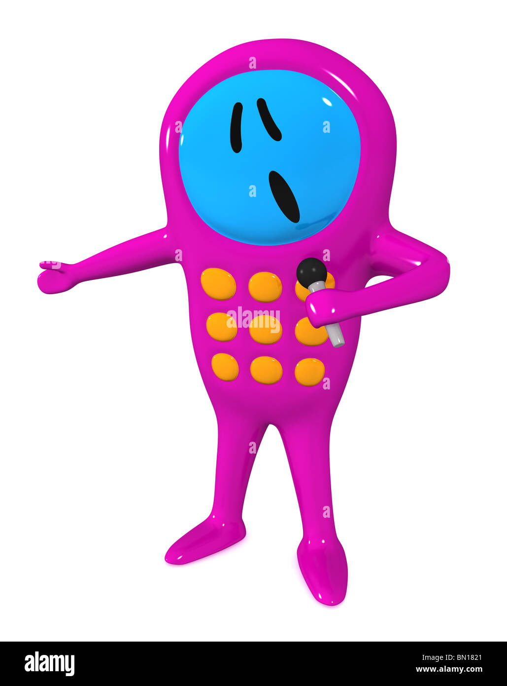 Three-dimensional model - a cellular telephone with a microphone Stock ...