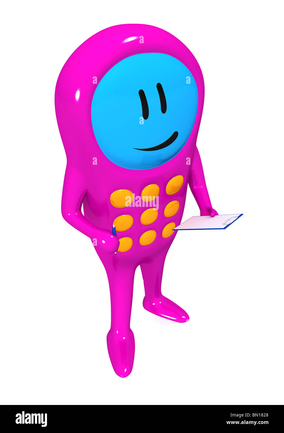 Three-dimensional model - a humanoid figure of the mobile phone with a ...