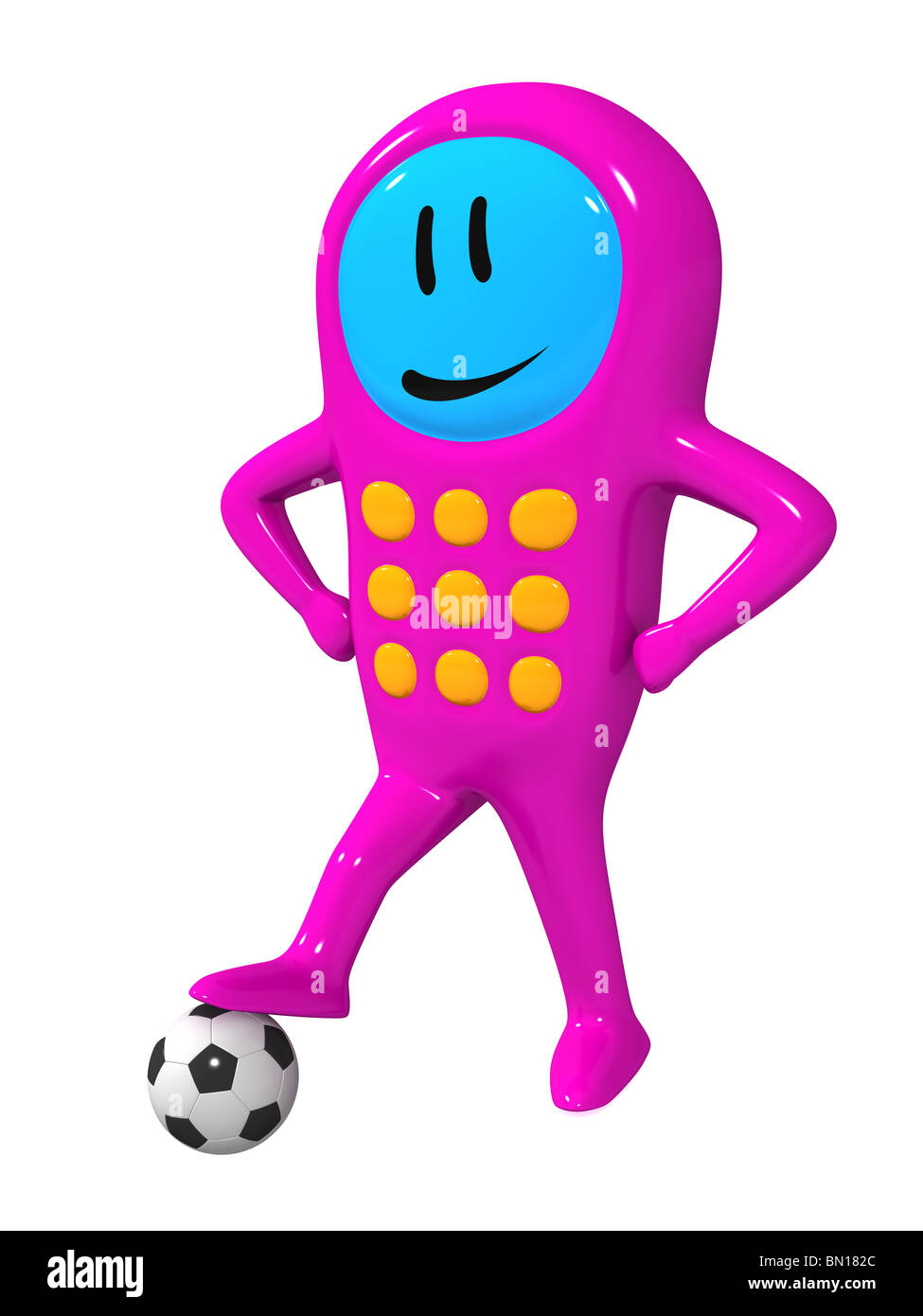 Three-dimensional model - a humanoid figure of the mobile phone with a ...