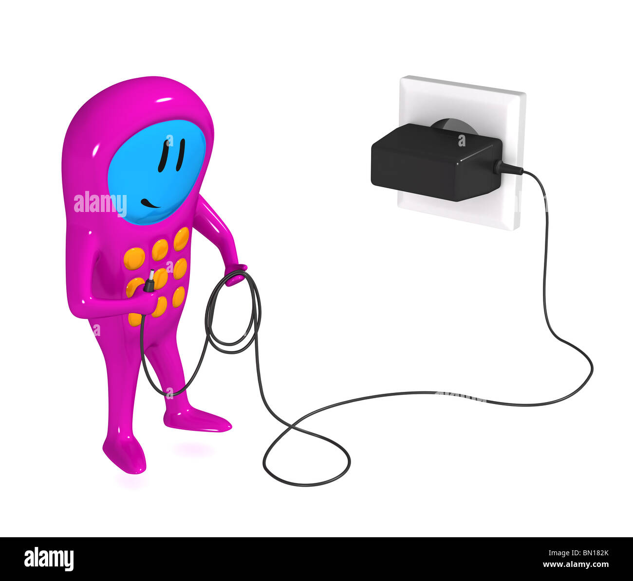 Three-dimensional model - a humanoid figure of the mobile phone with ...