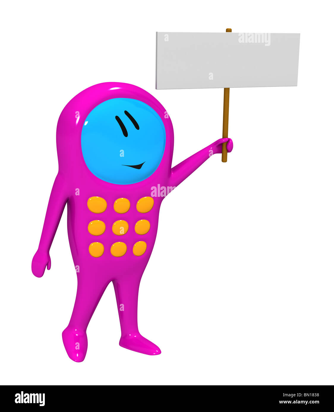 Three-dimensional model - a humanoid figure of the mobile phone with ...