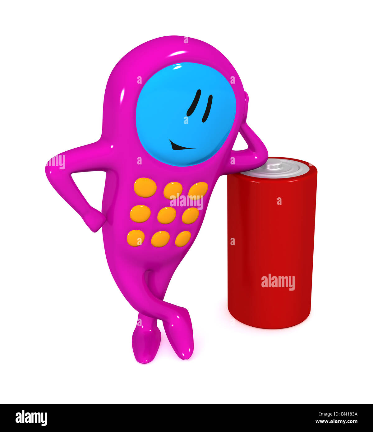 Three-dimensional model - a humanoid figure of the mobile phone with ...