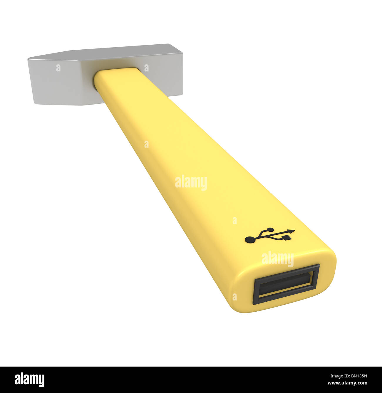 Three-dimensional model - a hammer with socket USB in the handle Stock ...