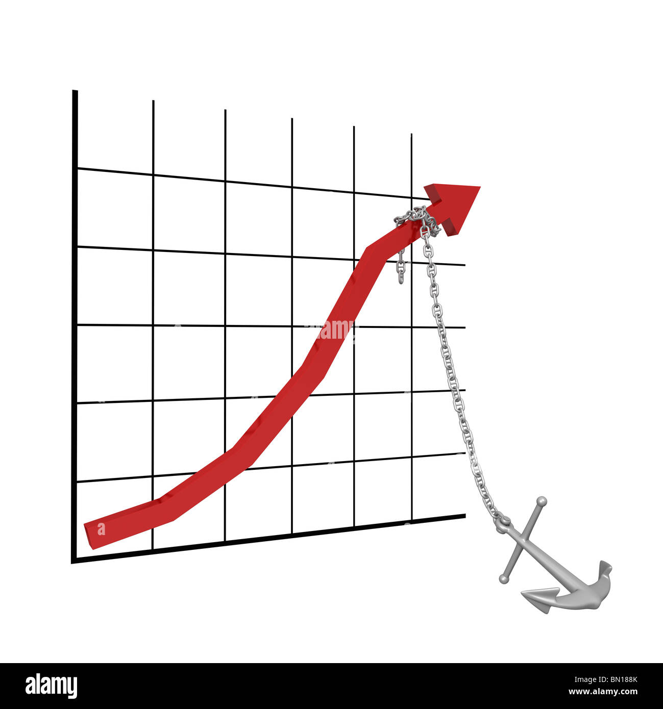 The three-dimensional model - an anchor chain keeps a line of the ...