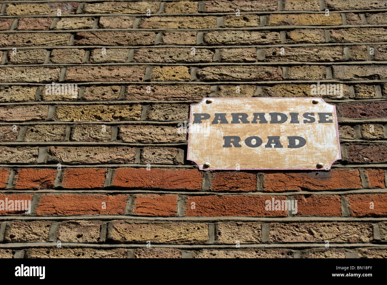 street name sign for paradise road, in richmond upon thames, surrey ...