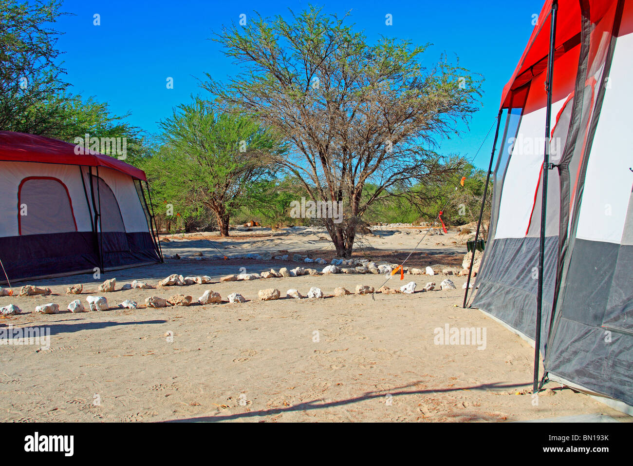 El Huarango campsite, near Pica, Atacama Desert, northern Chile Stock ...