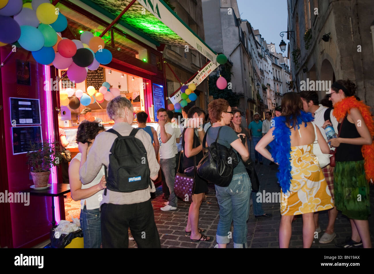 Paris, France, People Buying Sandwiches on Street, at Local Jewish ...