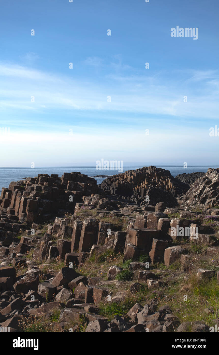 basalt rocks, Giant's Causeway, County Antrim, Northern Ireland Stock ...