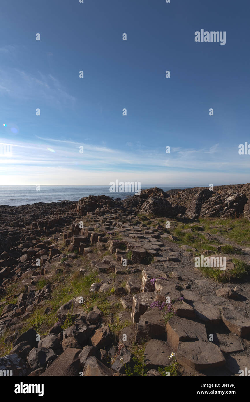 basalt rocks, Giant's Causeway, County Antrim, Northern Ireland Stock ...