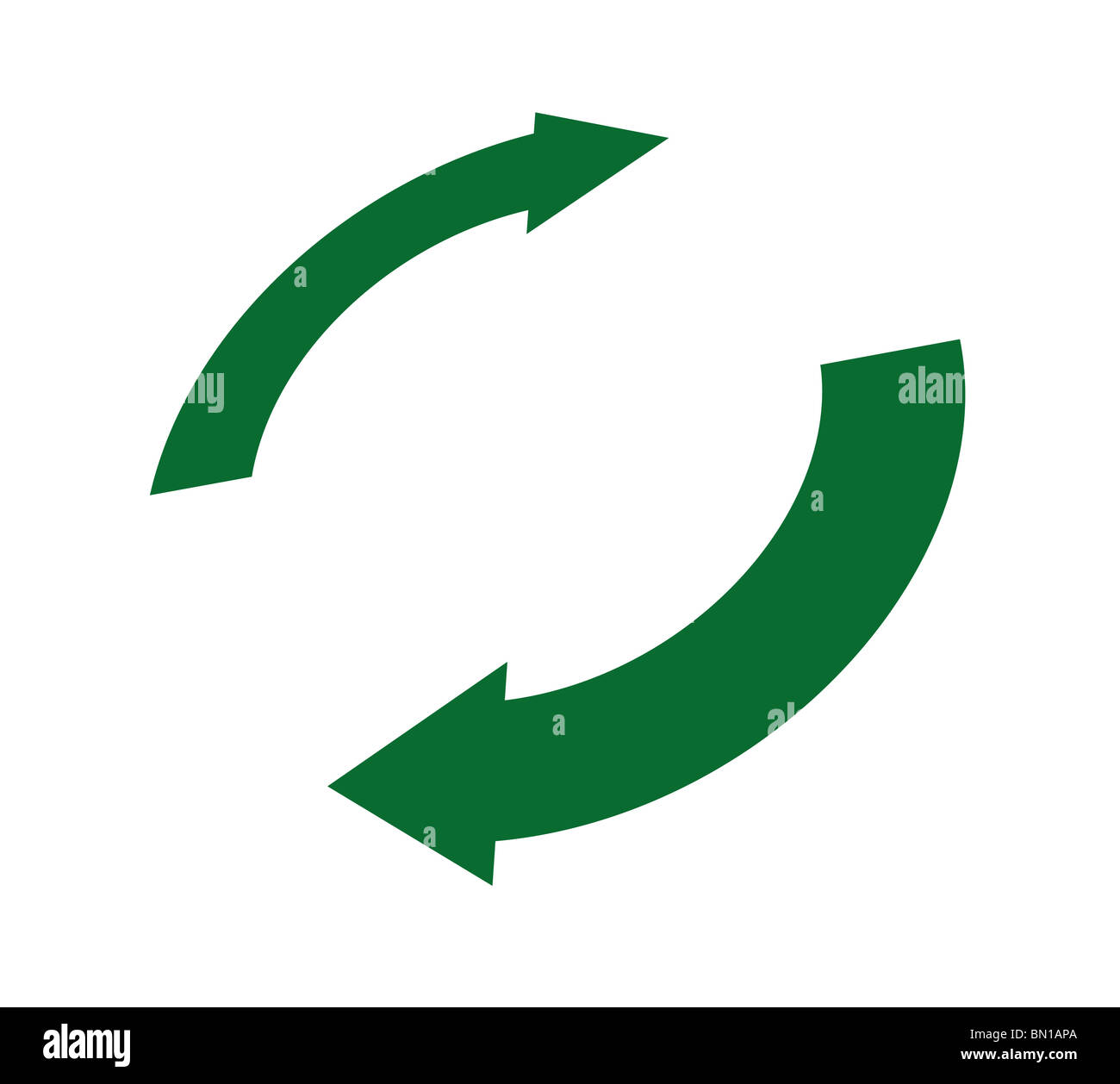 Two green arrows on the direction of the circle Stock Photo - Alamy