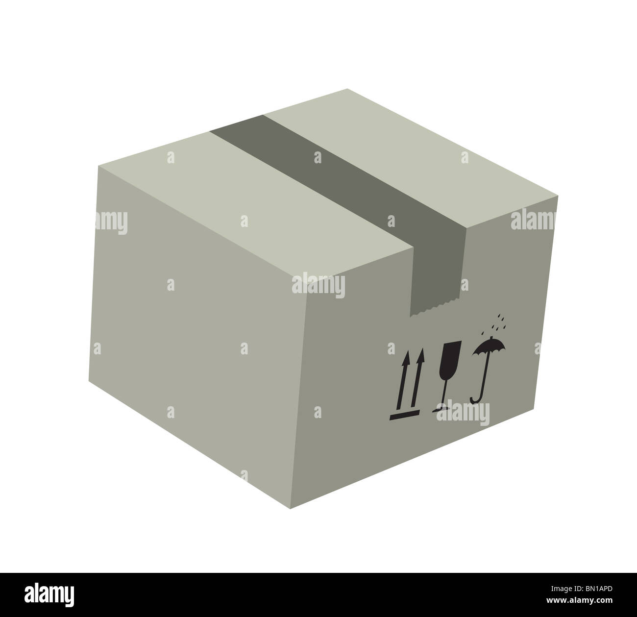 Carton taped. The box marks printed packaging Stock Photo - Alamy