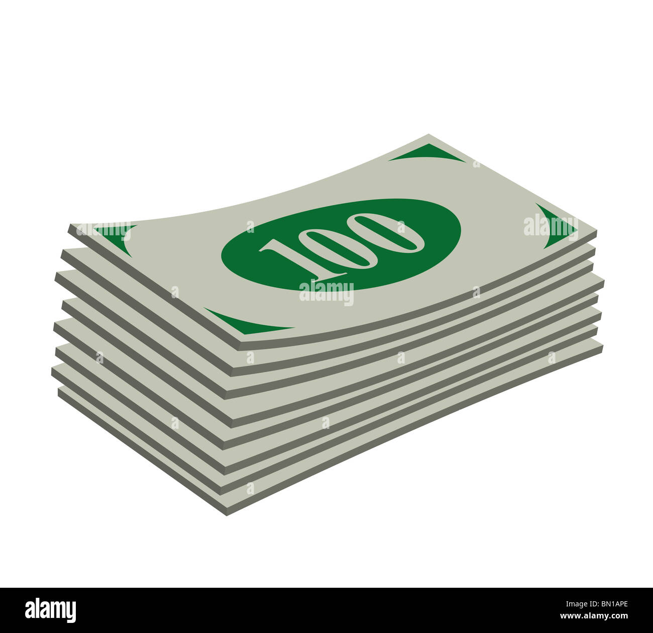 Vector Image - a pack of paper bills Stock Photo - Alamy