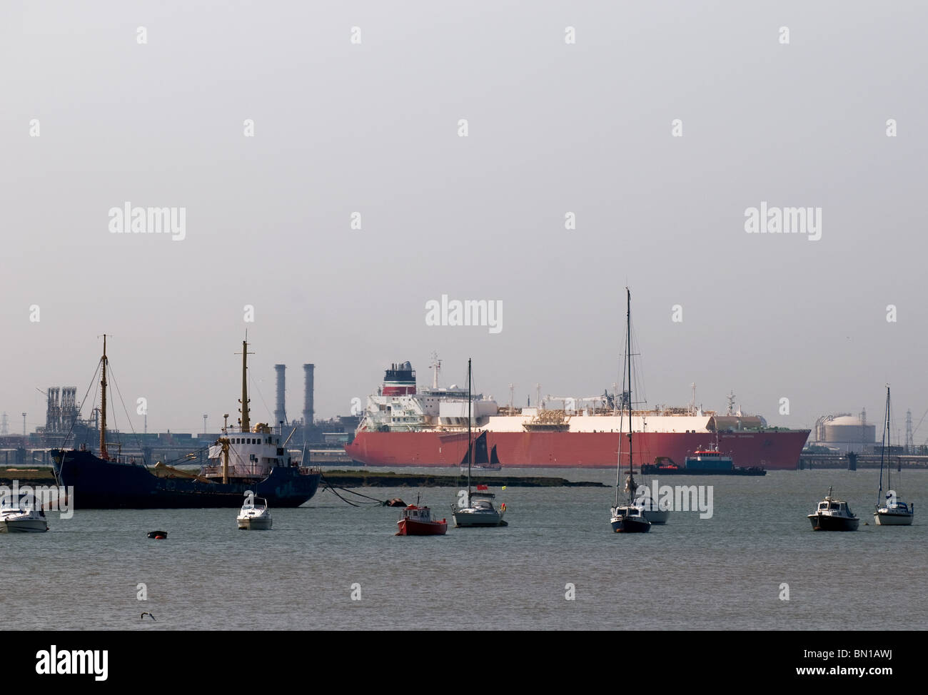 Ships moored in Sheerness Docks on the Isle of Sheppey in Kent Stock ...