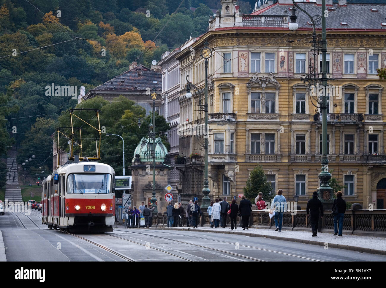 Europe street tramline cars trees hi-res stock photography and images ...
