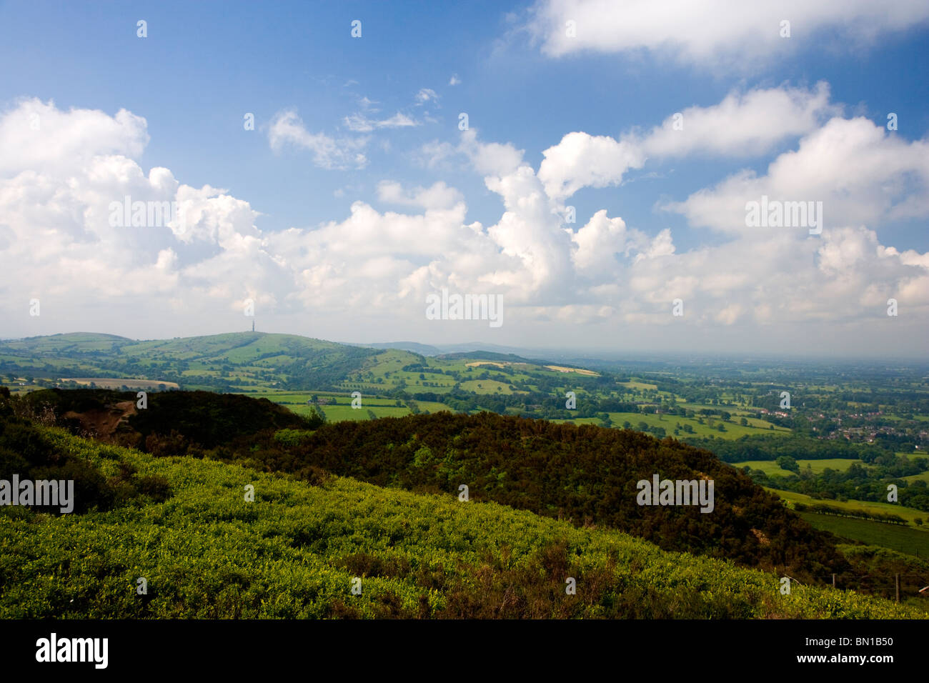 View of Sutton Common and the Cheshire Plains fromTeggs Nose Country ...