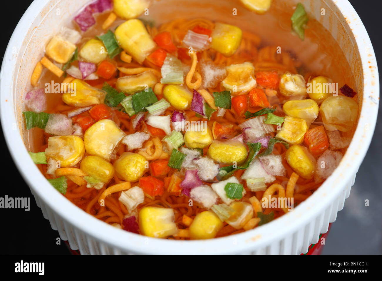 Instant soup, just ad hot water to finish the meal. Dried ingredients ...