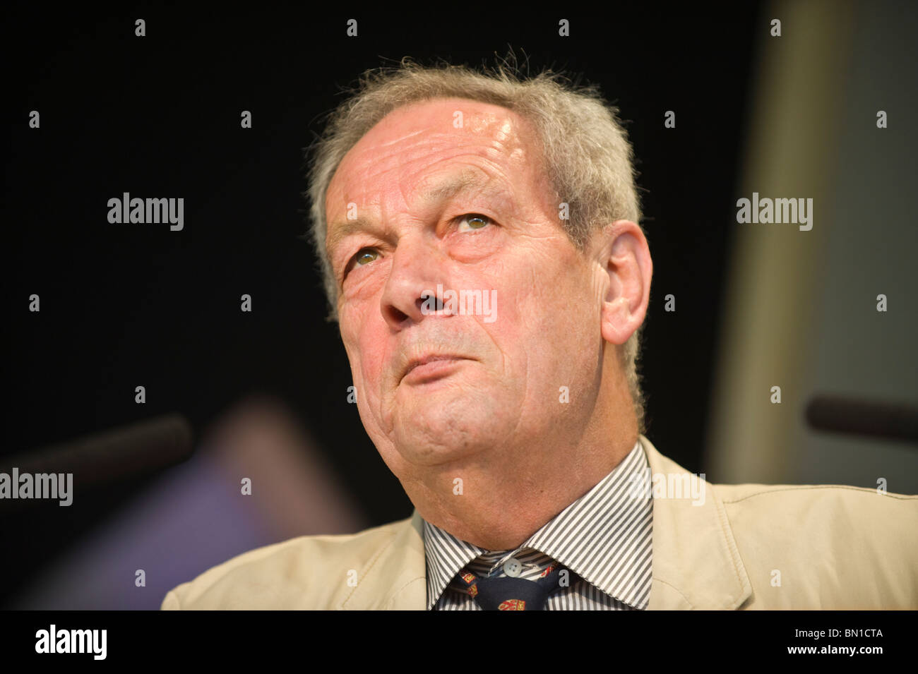 Historian and author Norman Stone pictured speaking at Hay Festival ...