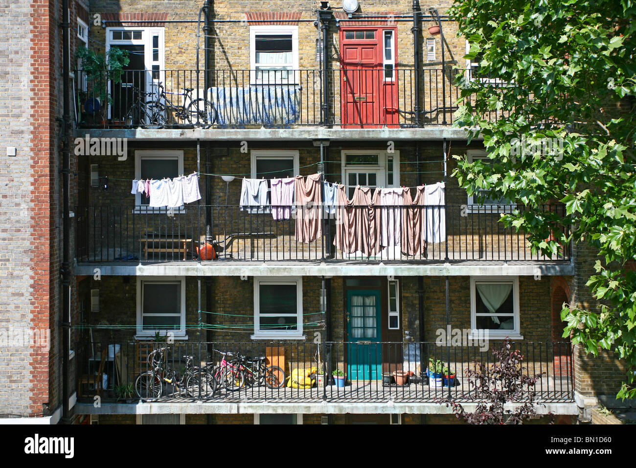 Council block balcony Stock Photo - Alamy
