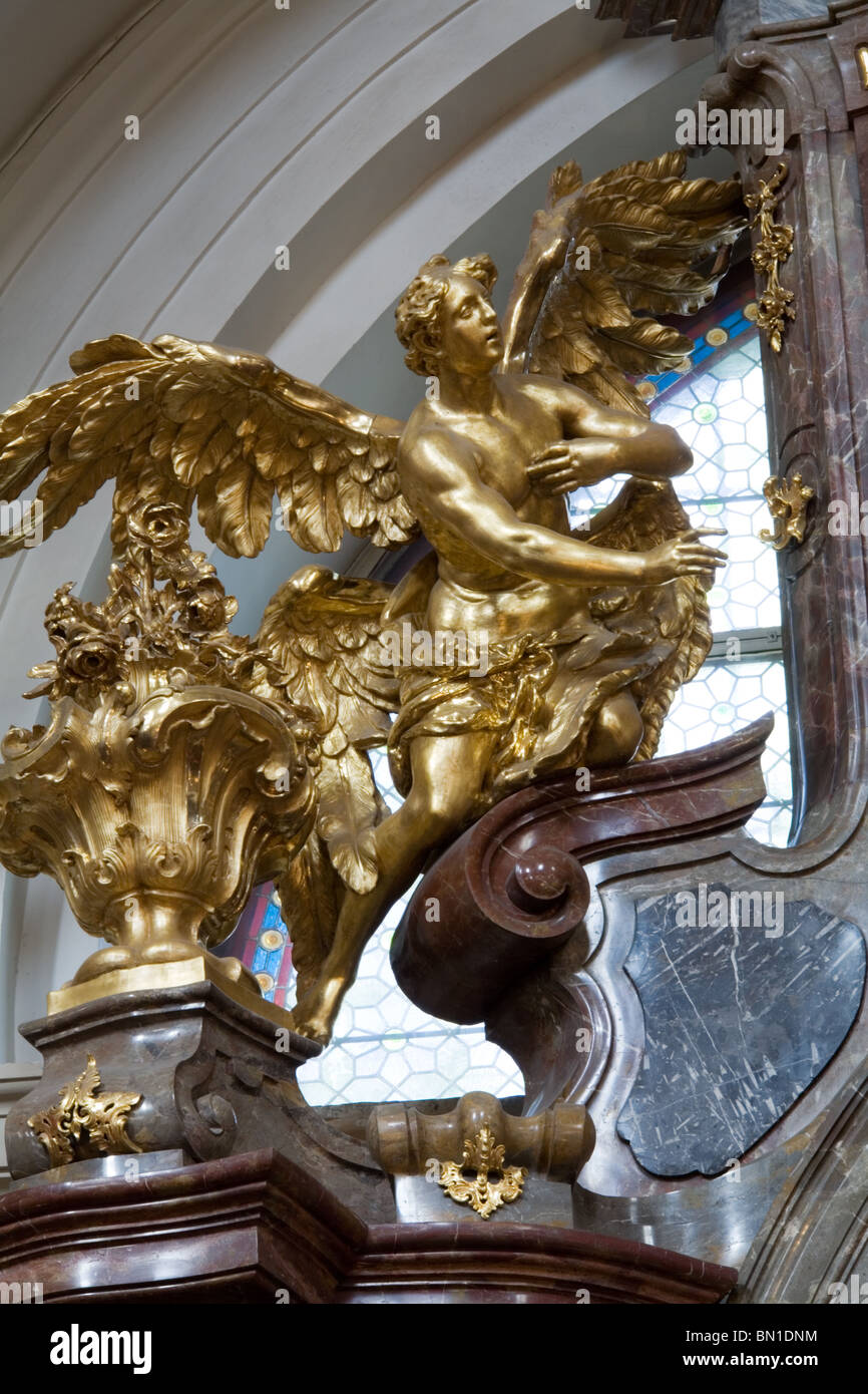 Religious gilded sculptures, Church of the Infant Jesus of Prague Stock ...