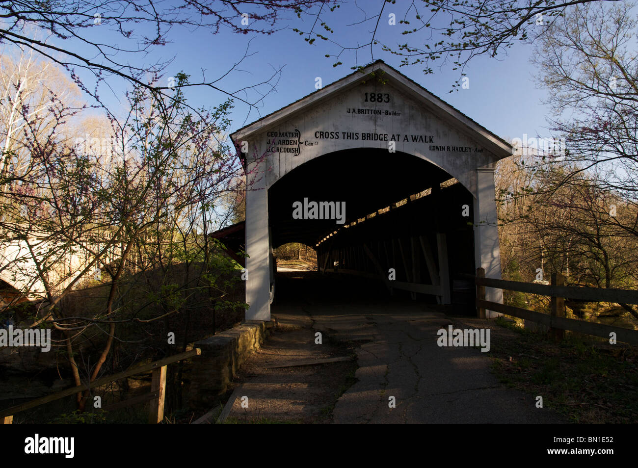 The Narrows Covered Bridge over Sugar Creek. Turkey Run State Park ...