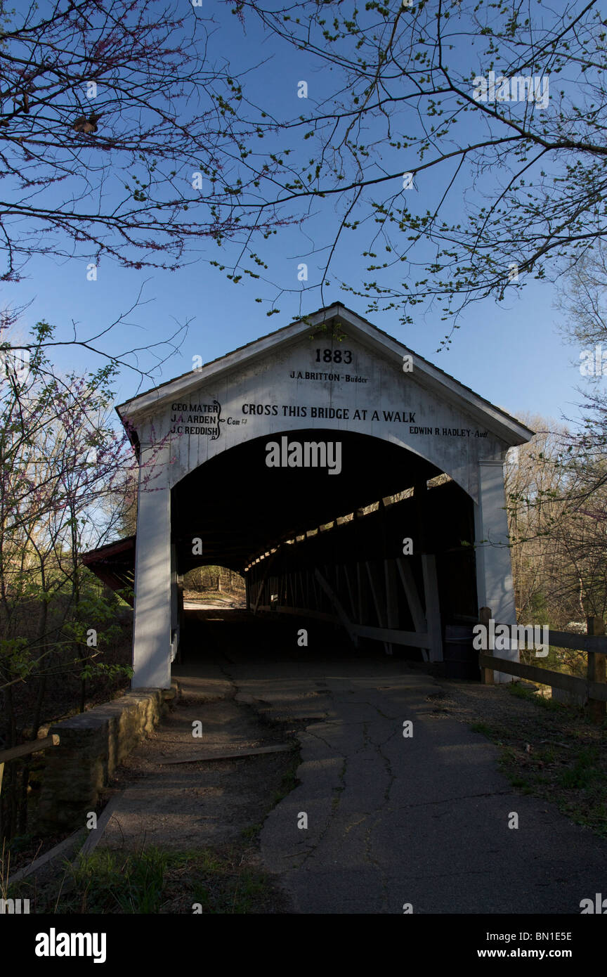 The Narrows Covered Bridge over Sugar Creek. Turkey Run State Park ...