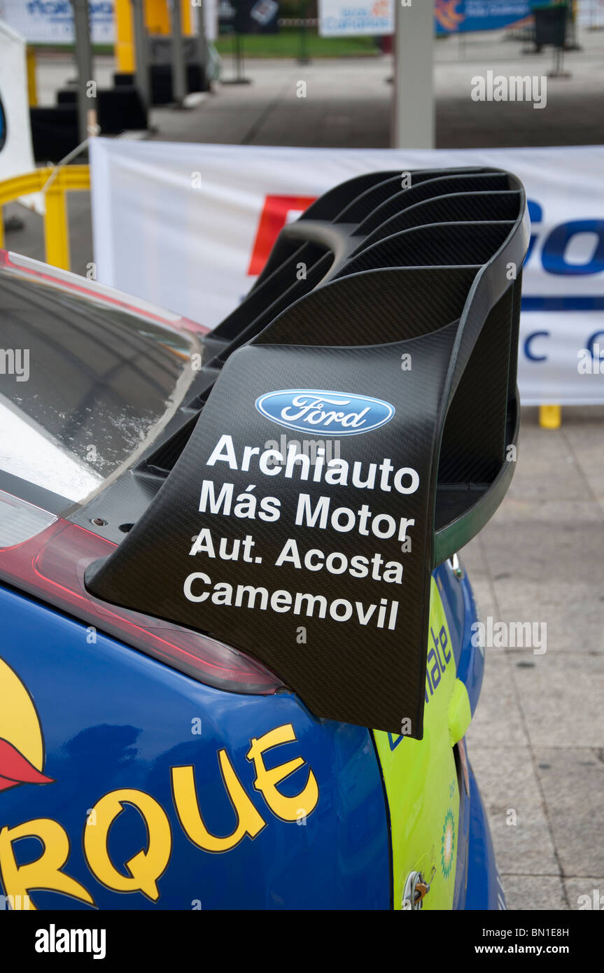 The rear wing of a rally car at the 2010 Rally Islas Canarias (29 April ...