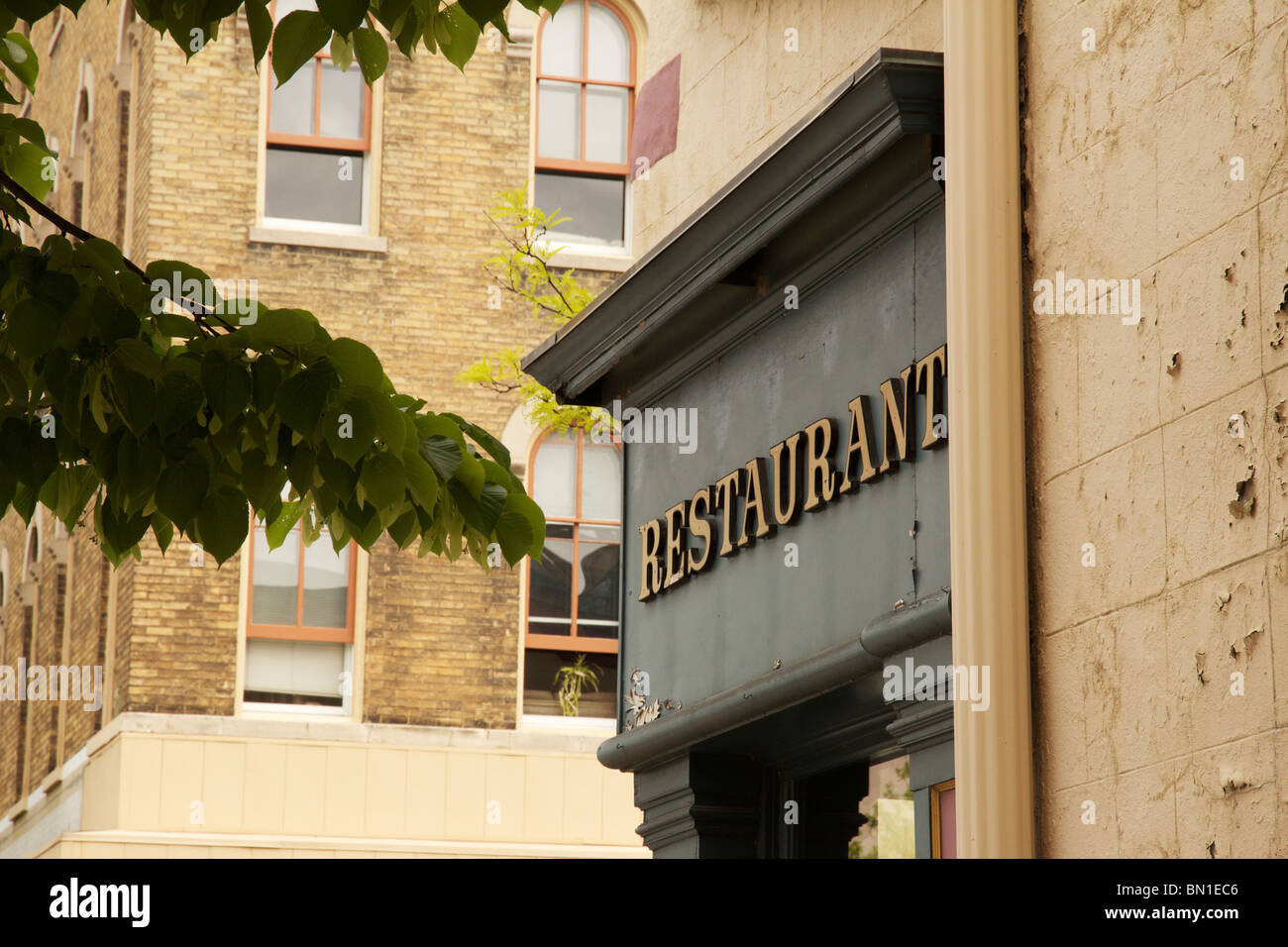 Restaurant sign on building. Lafayette, Indiana Stock Photo - Alamy