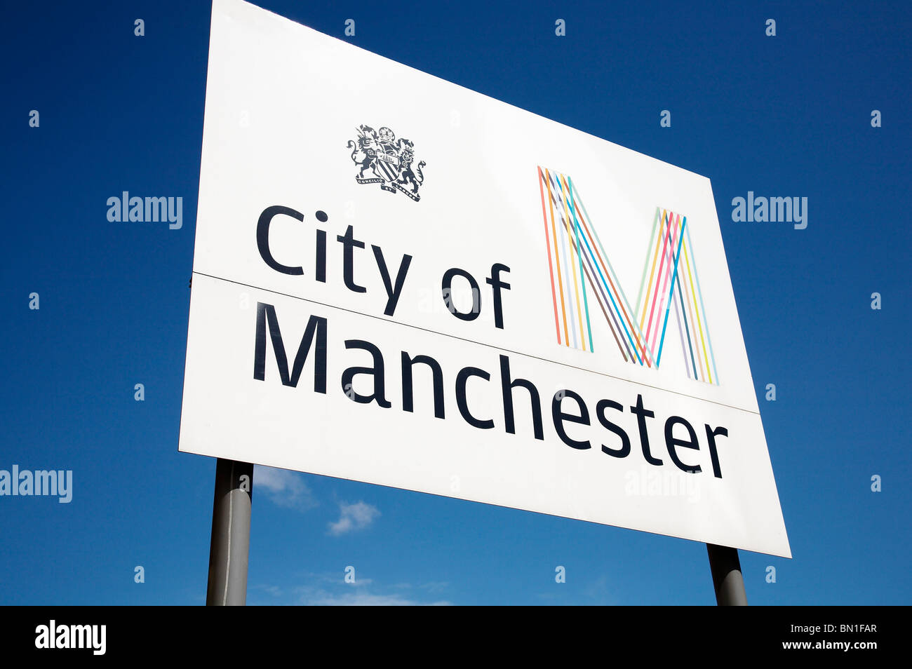 City of M Manchester sign Stock Photo - Alamy