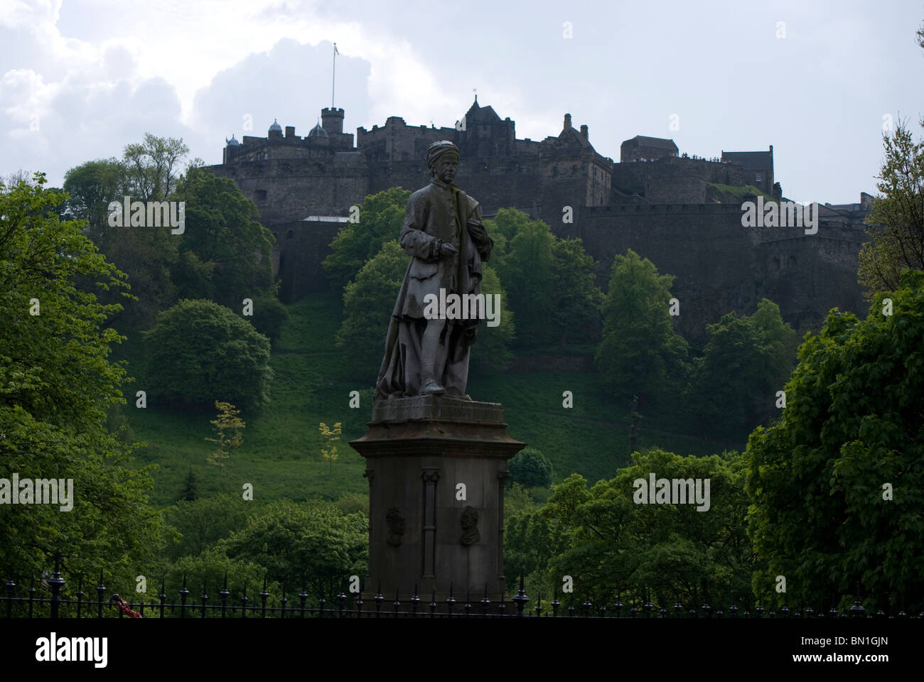 Statue of the artist Allan Ramsay in Princes Street Gardens, Edinburgh ...