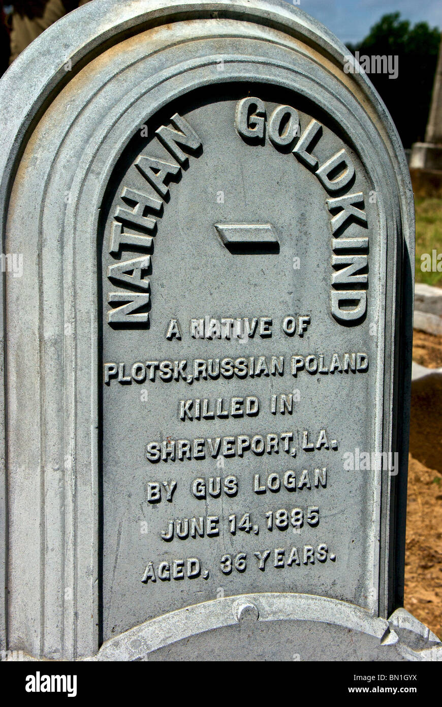 Unusual cast zinc metal tombstone of Nathan Goldkind murdered by Gus ...
