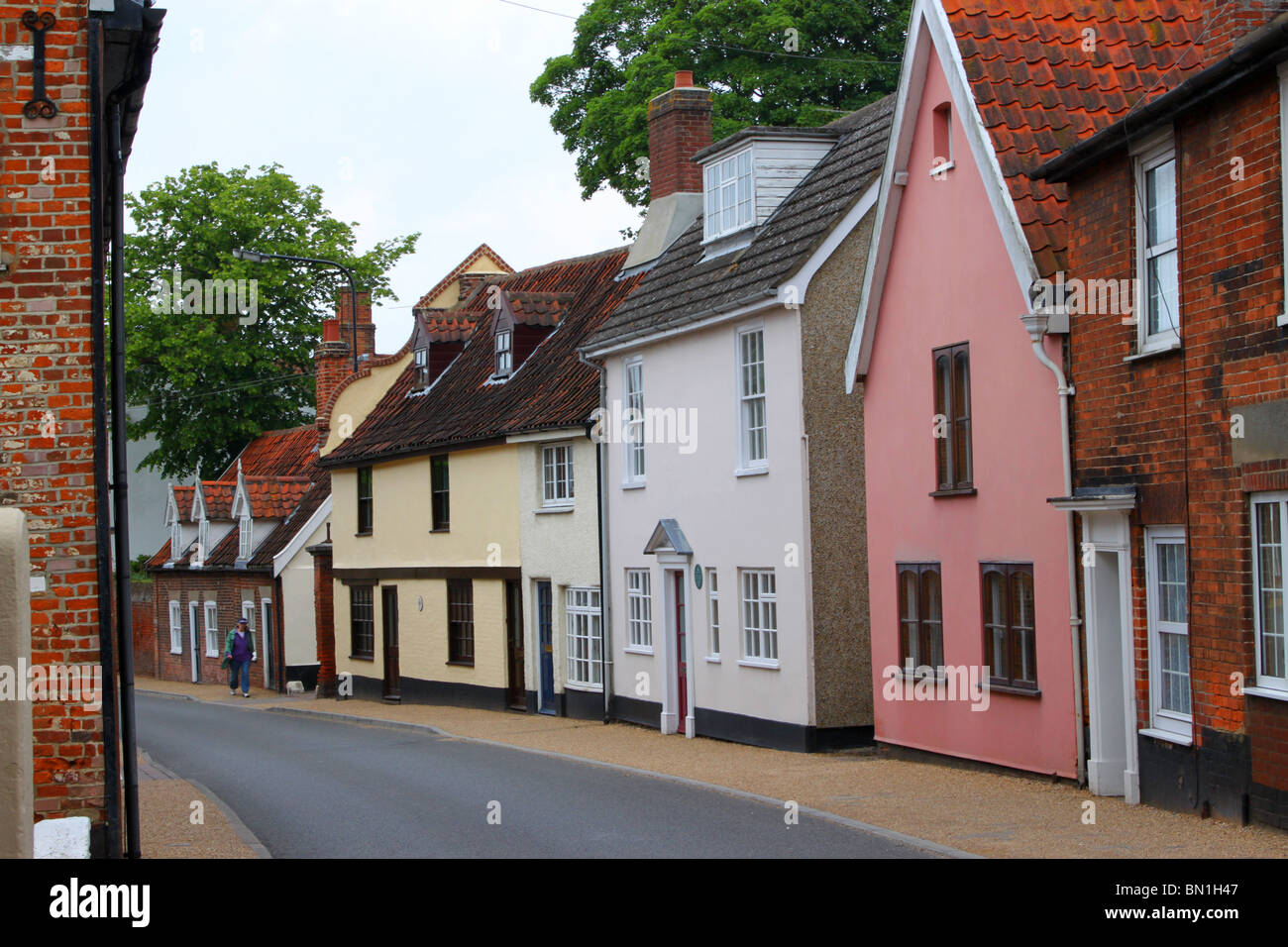 Row of old cottages typical of small towns and villages in England ...
