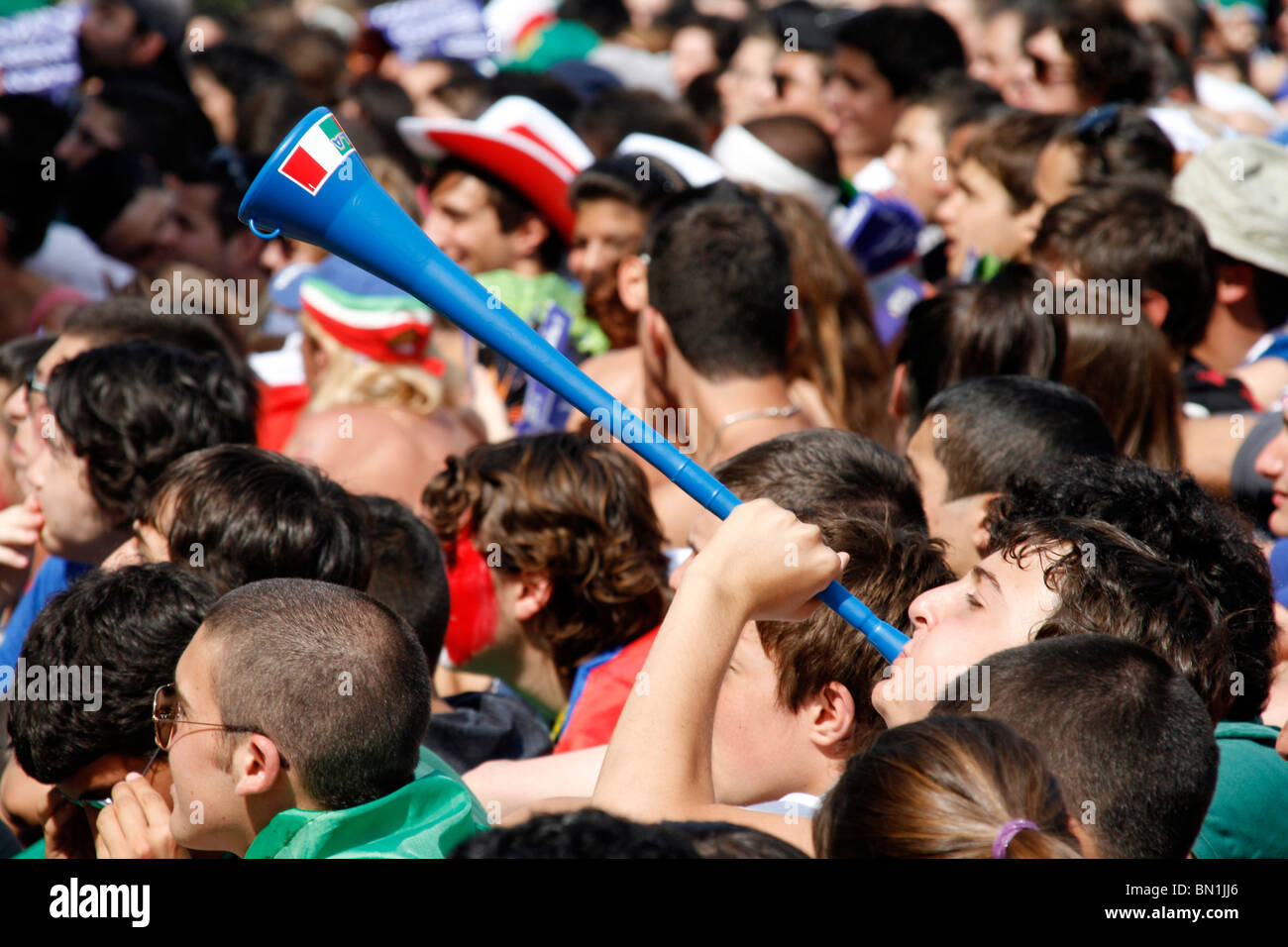 italian supporters watching italy v slovakia at world cup fan fest ...