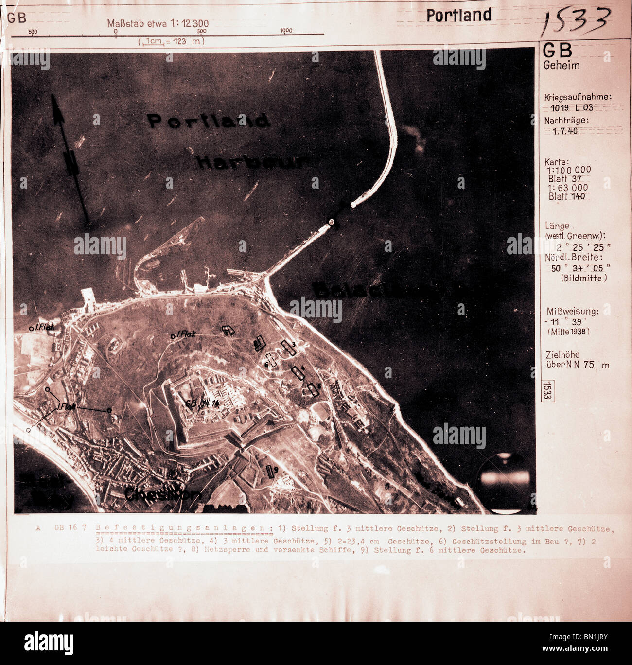 Portland - Dorset 1st July 1940 Naval Base & Fort Verne Stock Photo - Alamy