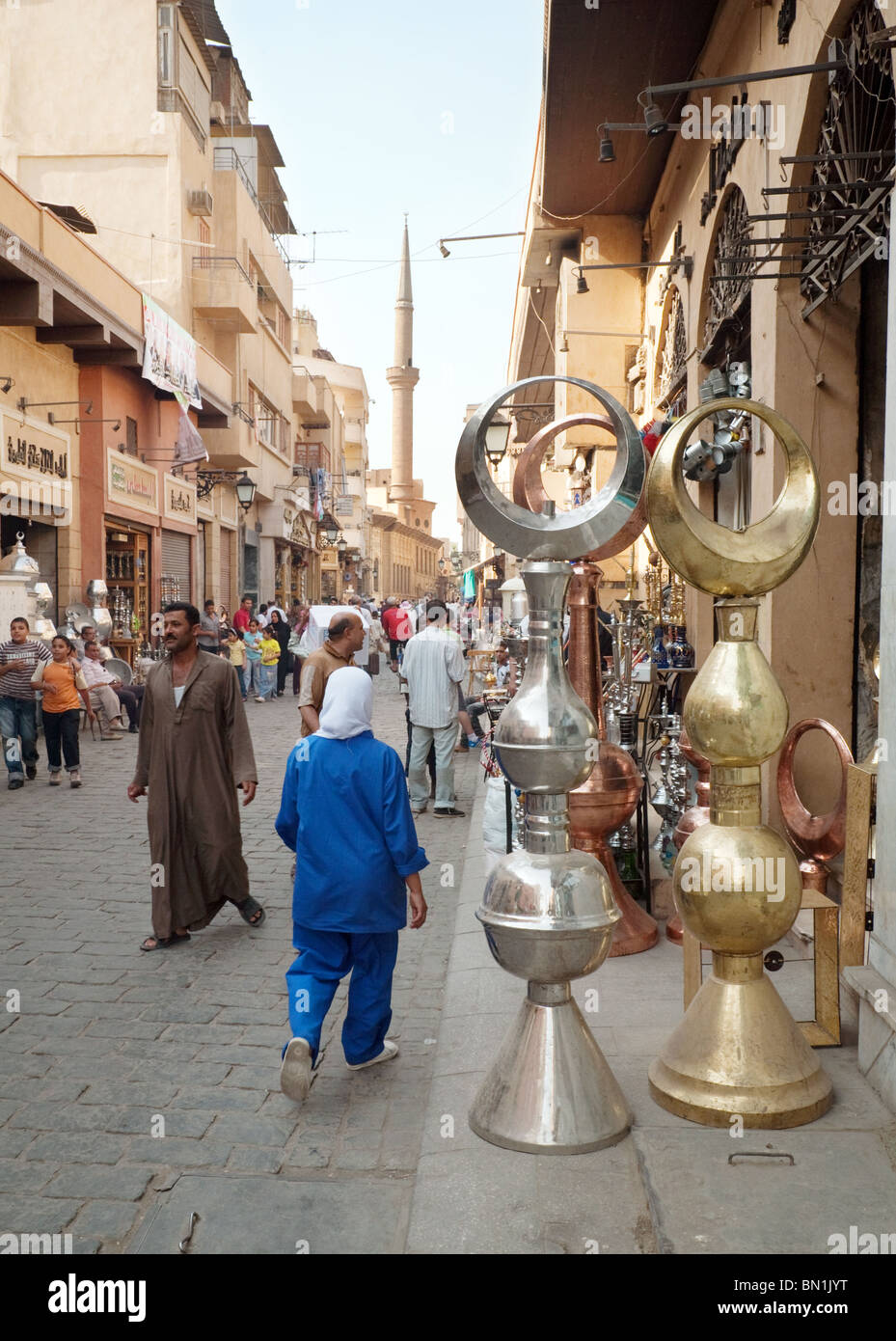 Cairo market; Street scene in Cairo's Khan al Khalili market, the ...