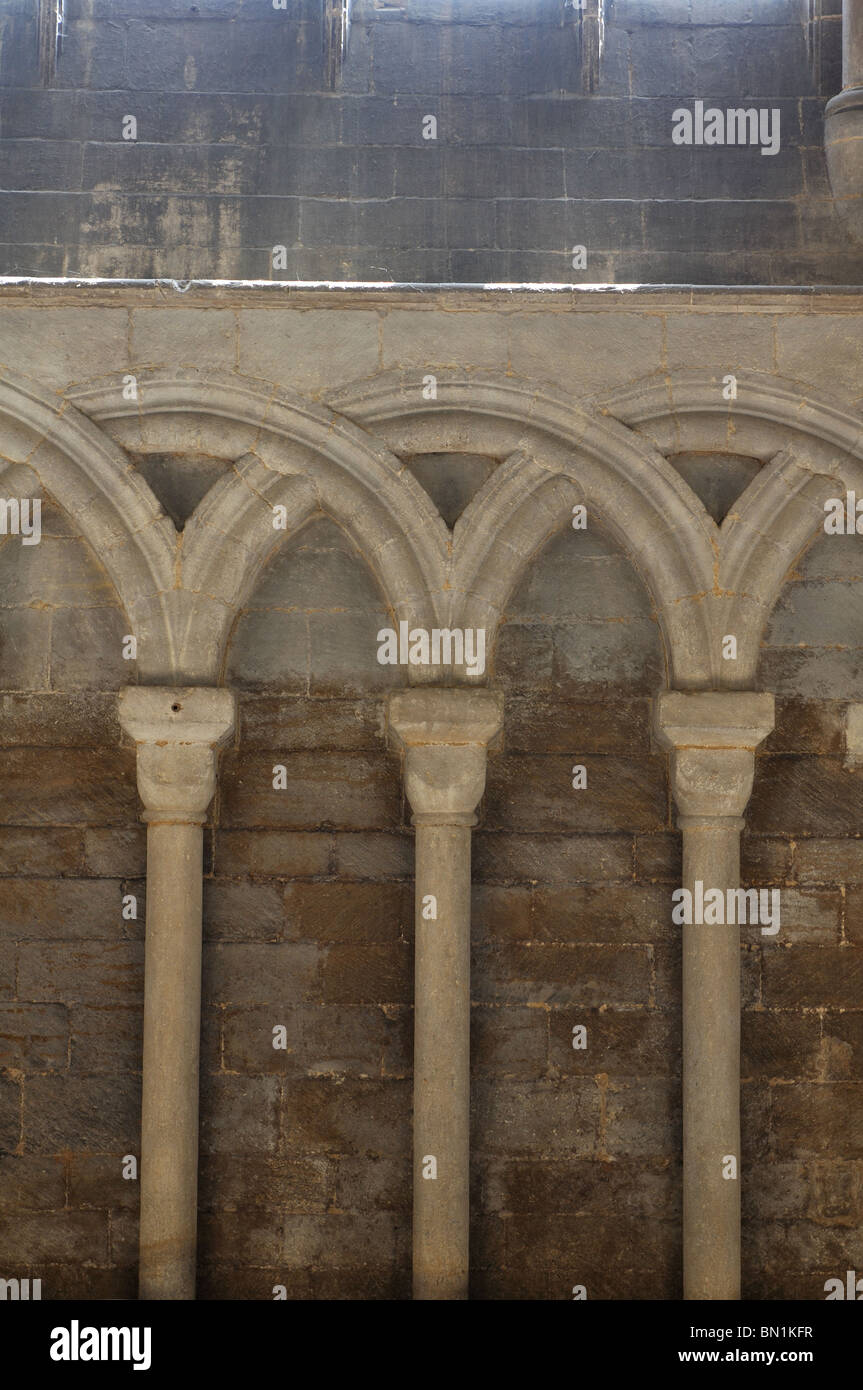 Norman arcading in South Aisle of Peterborough Cathedral ...