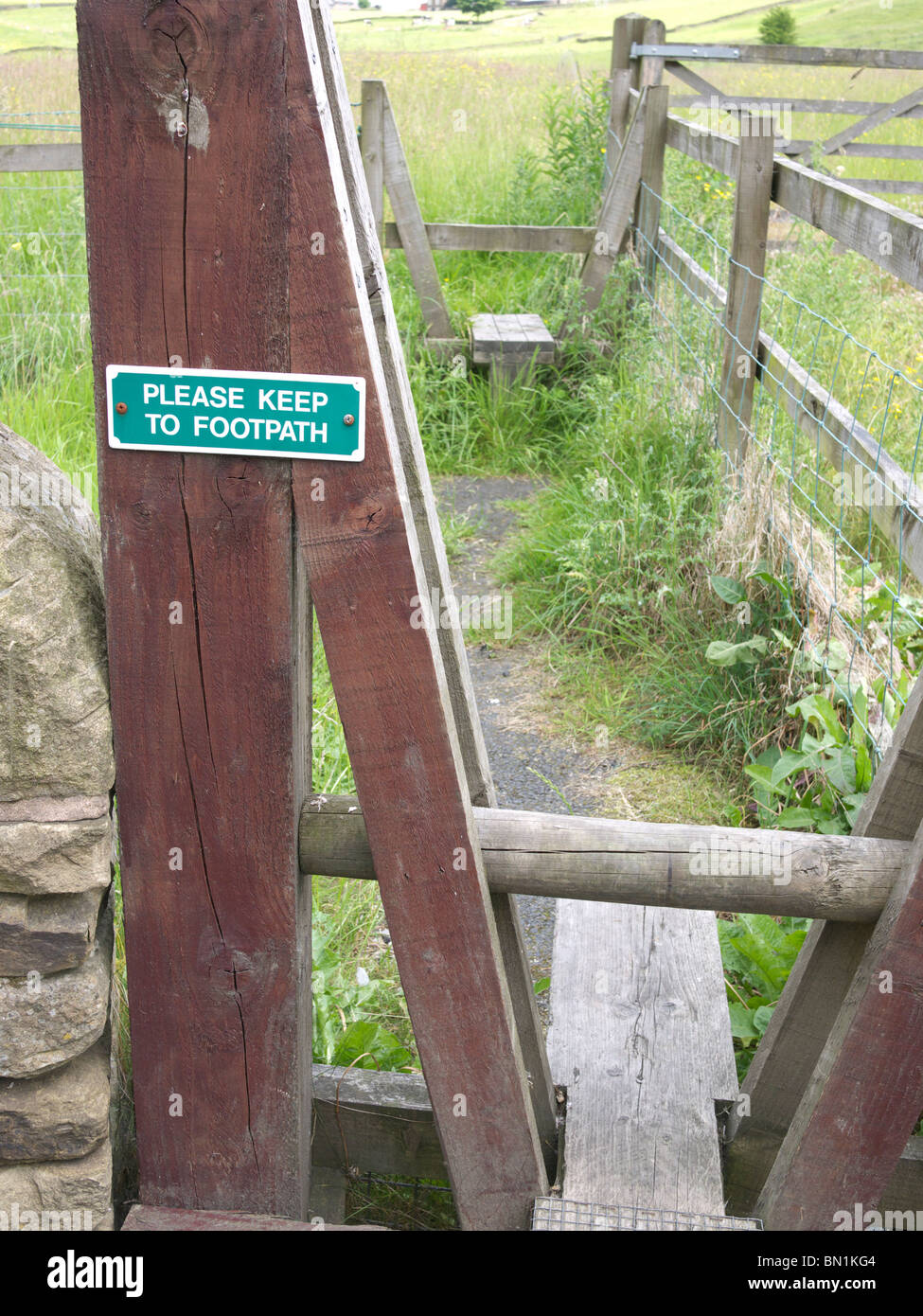 Countryside keep to footpath sign. England, UK Stock Photo - Alamy