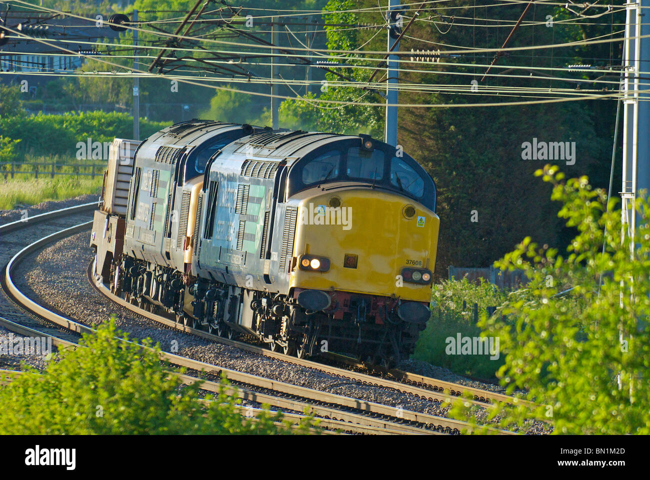 Direct Rail Services Class 37 diesel locomotives 37608 and 37423 seen ...