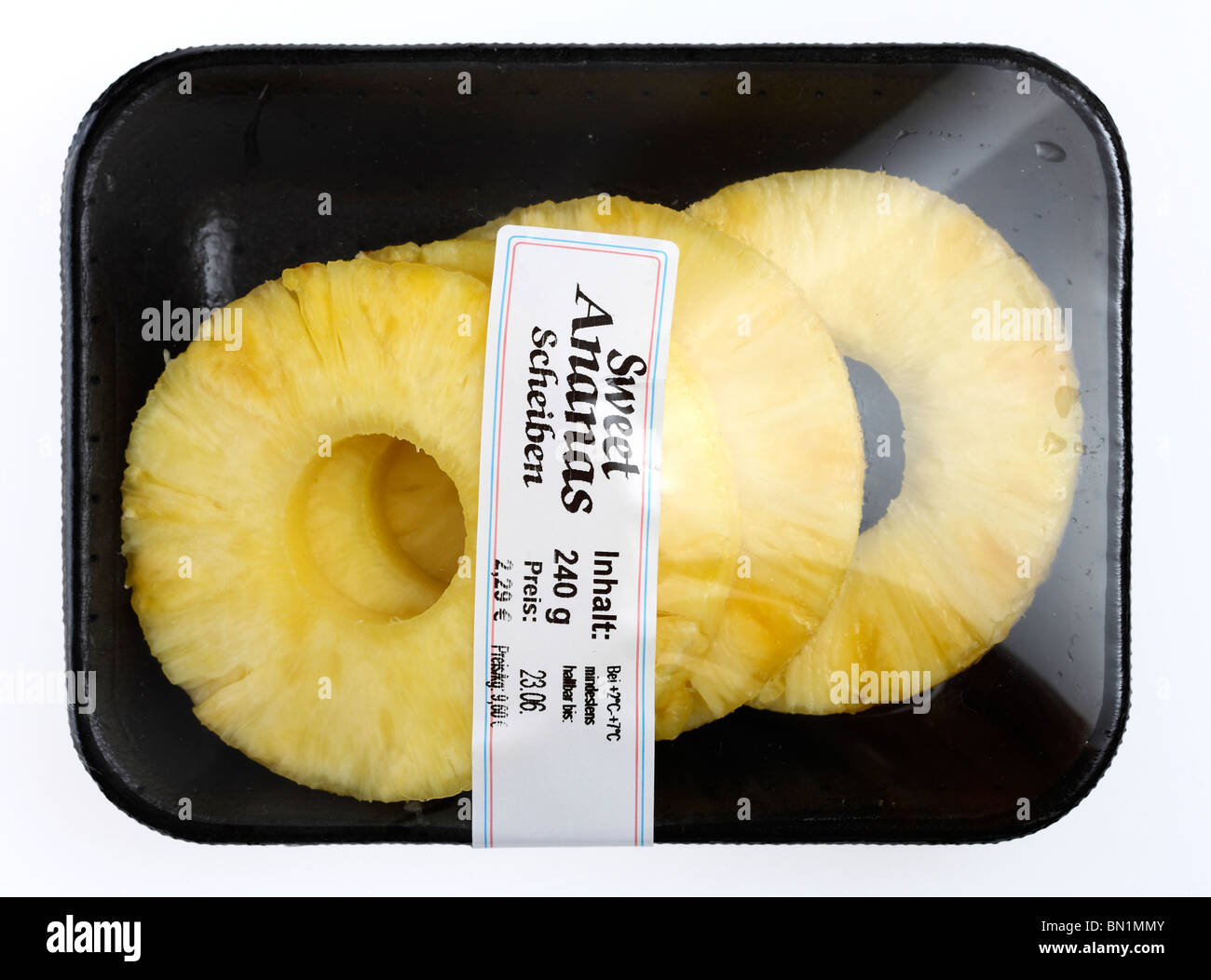 Packed, fresh fruits, from a cooler in a supermarket, for take away ...