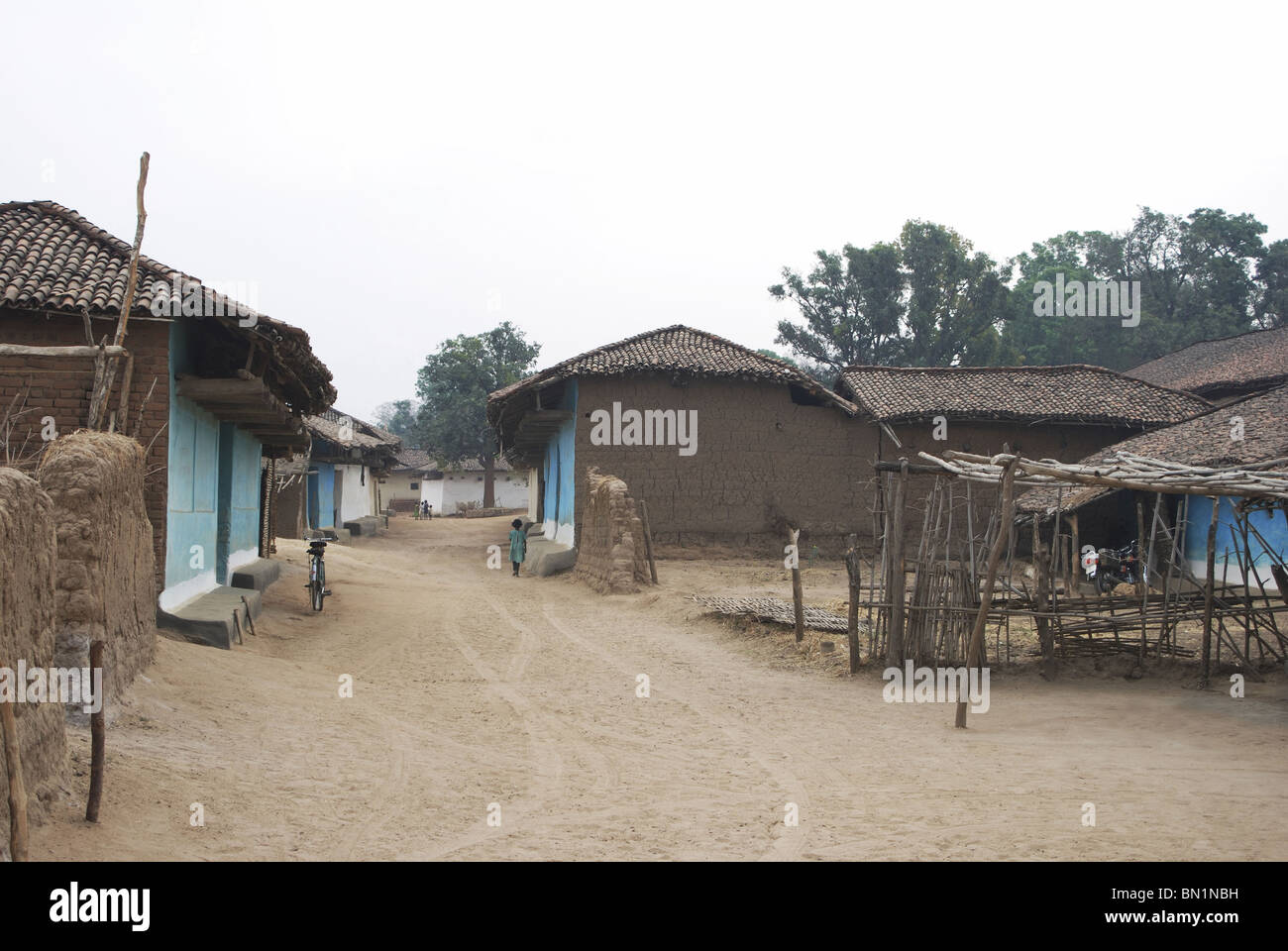 Atarwani, gond forest village with cemented road near Pench National ...
