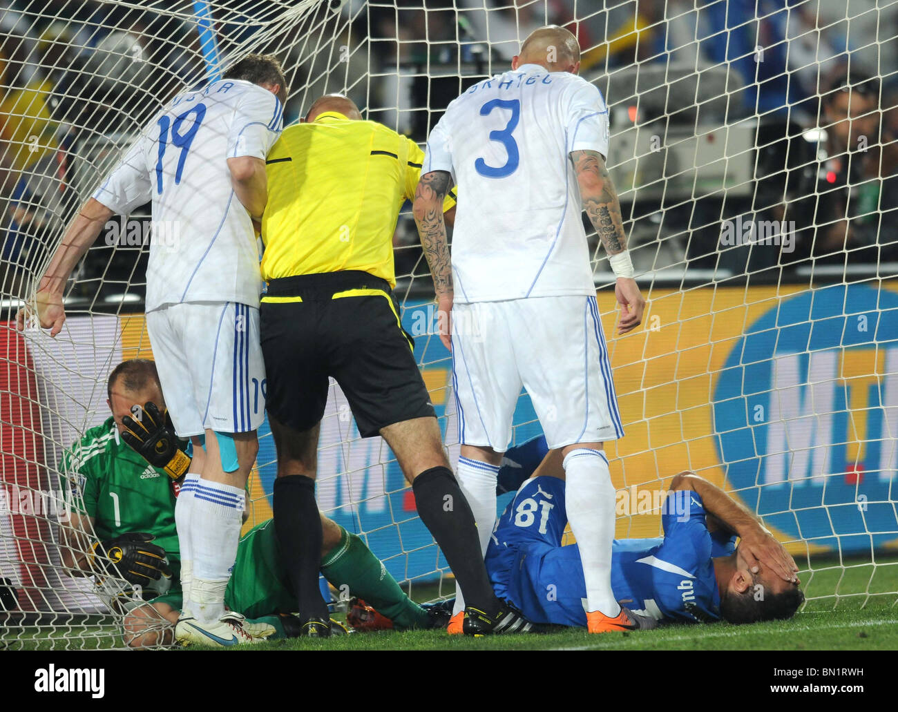 GOALKEEPER JAN MUCHA & FABIO Q SLOVAKIA V ITALY ELLIS PARK SOUTH AFRICA ...