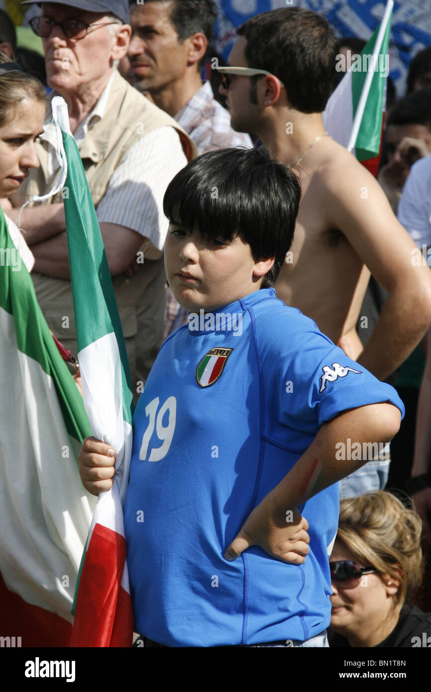 italian supporters watching italy v slovakia at world cup fan fest ...