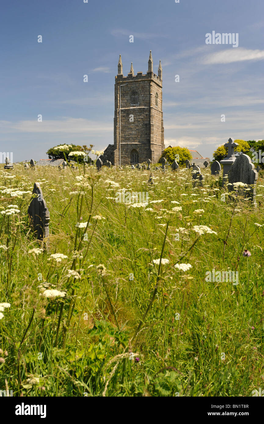 Villiage Church of St Uny at Lelant in Cornwall Stock Photo - Alamy
