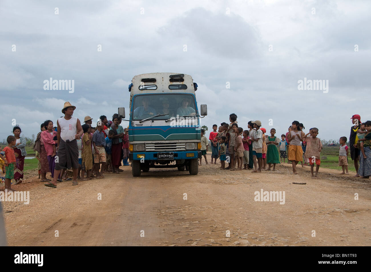 A team of Japan Disaster Relief (JDR) driving to Cyclone Nargis ...